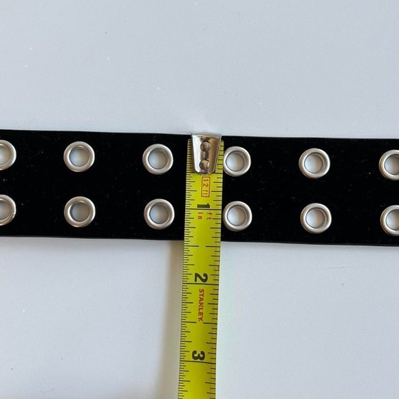 Accessories | Y2k 200s Round Studded Black And Silver Velour Grunge Emo ...